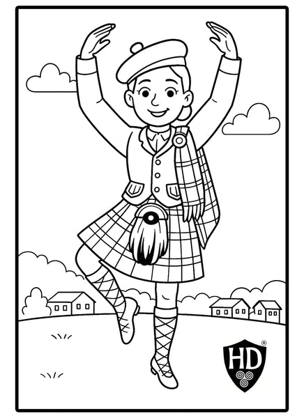 Colour In Sheet – The Highland Dancer