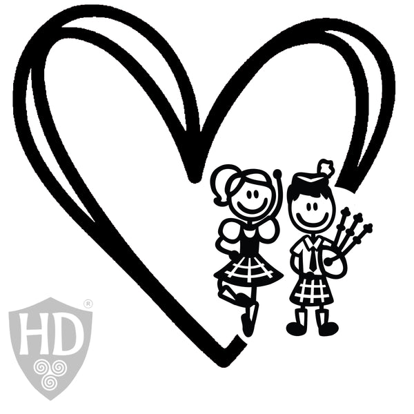 Heart Dancer - A4 SHEET - Girl Dancer & Boy Piper – The Highland Dancer