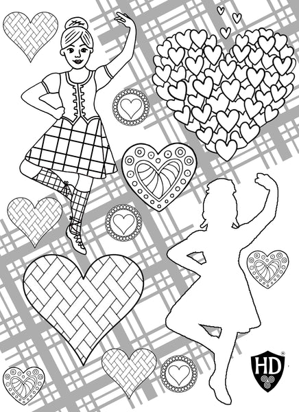 Valentines Highland Dancer #2 Colour Sheet FREE Digital download ...