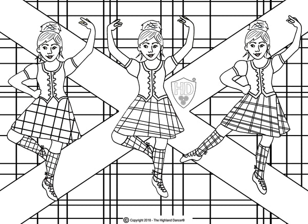 Colour Sheet (FREE Digital Down Load) #P – The Highland Dancer