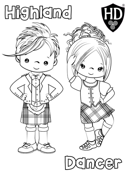 Dancer Colour Sheet FREE Digital download!!! #1a – The Highland Dancer